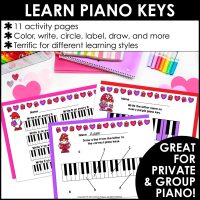 White Piano Keys Music Worksheets - Koala Piano Keys Are A Breeze ...