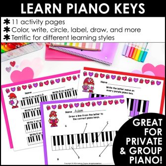 Music Coloring Pages for Beginning Piano Keys, Fingers, Notes, Symbols ...