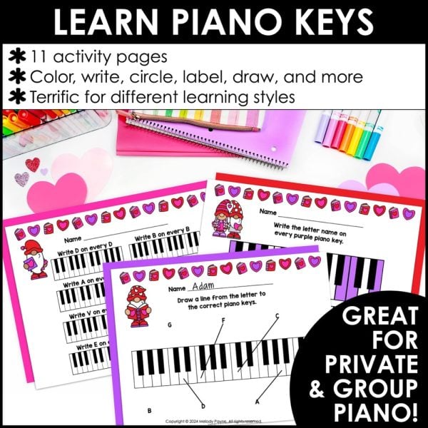 White Piano Keys Music Worksheets - Koala Piano Keys Are A Breeze ...