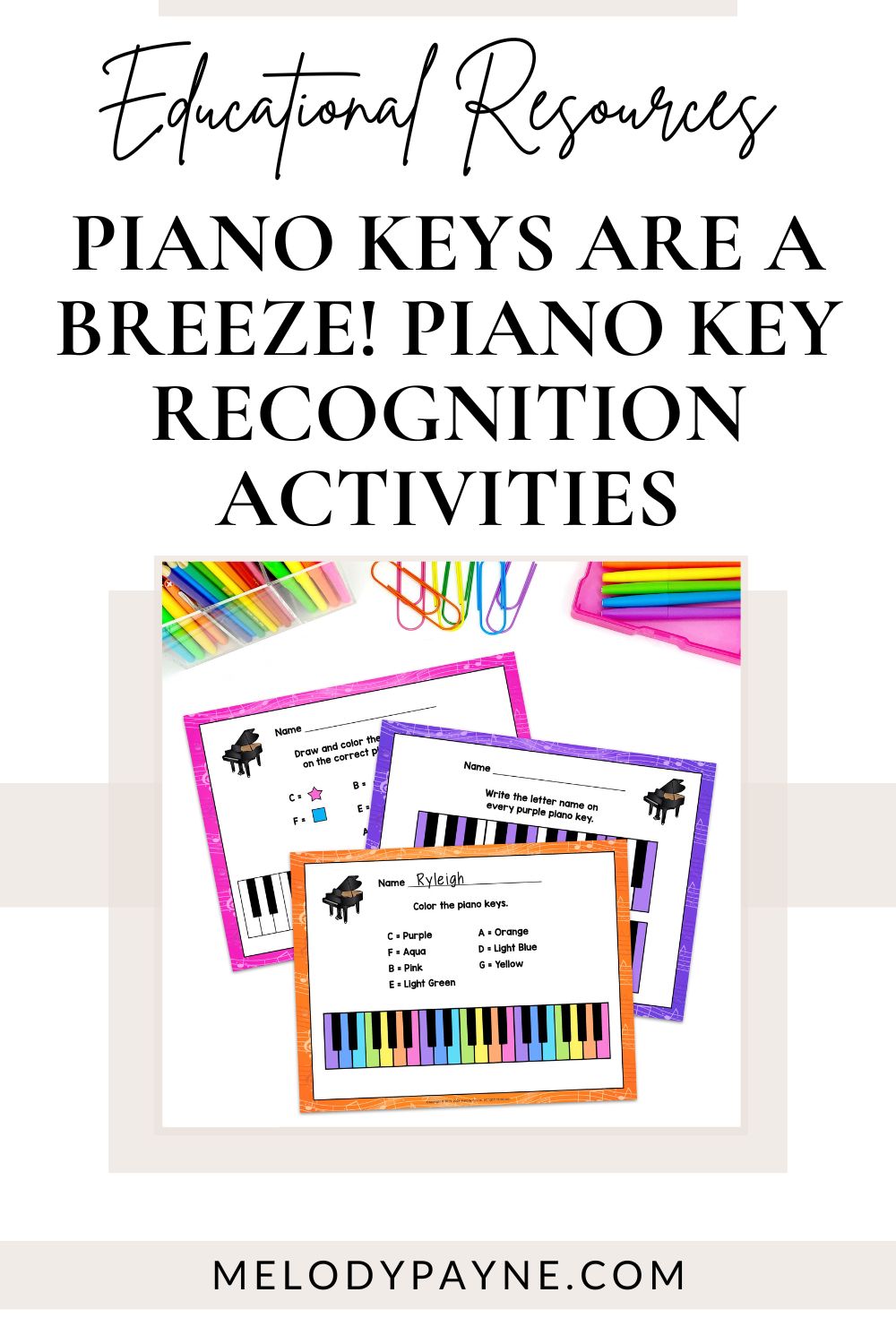 Piano Keys Are a Breeze! 11 Introductory Piano Key Recognition ...