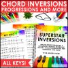 Major Chords and Inversions Flash Cards for Piano & Music Class - Root ...