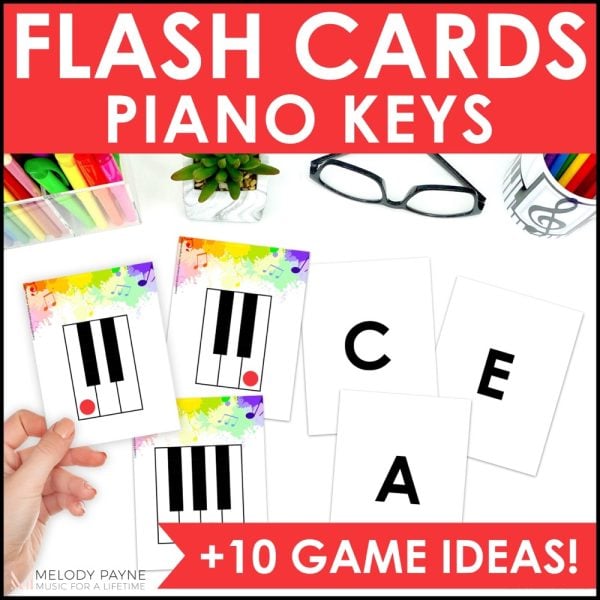 Piano Keyboard Flash Cards & Games - Beginner White Piano Keys & Music ...