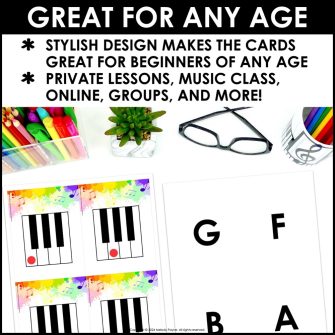 Piano Keyboard Flash Cards & Games - Beginner White Piano Keys & Music ...