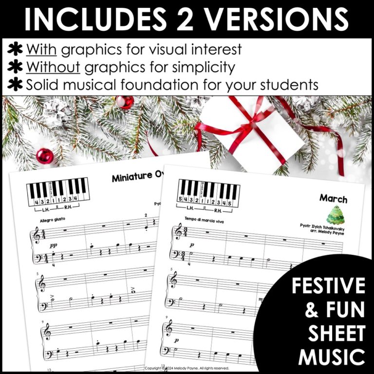 Nutcracker Suite Elementary Piano Sheet Music - 9 Easy Christmas Piano ...