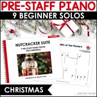 Pre-Staff Piano Christmas Sheet Music - 12 Pre-Reading Finger Number ...