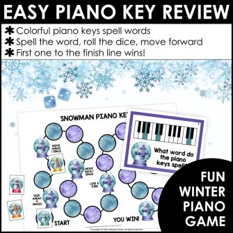 Snowman Piano Keys Game - Winter Music Spelling Bee Piano Keyboard ...