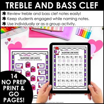 Treble & Bass Clef Note Naming Valentine Music BOOM™ Cards for Piano ...