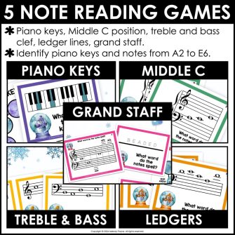 Music Games and Activities for Treble Clef and Bass Clef - Music ...