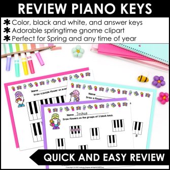 Spring White Piano Keys Worksheets for Beginners - Easy Piano Keyboard ...