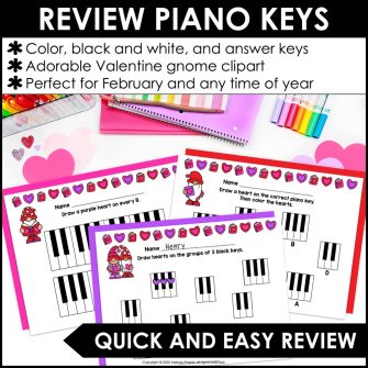 Valentine White Piano Keys Worksheets for Beginners - Easy Piano ...
