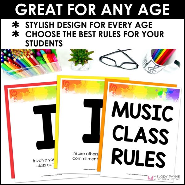 MUSIC Rules & Expectations Posters - Superstar Rainbow Music Classroom ...
