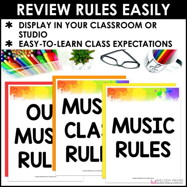MUSIC Rules & Expectations Posters - Superstar Rainbow Music Classroom ...