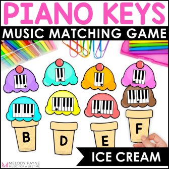 Beginning Piano Keys Matching Game for Summer - Ice Cream Keyboard ...
