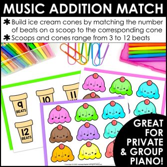 Music Math Rhythm Game - Ice Cream Music Match Summer Addition with ...