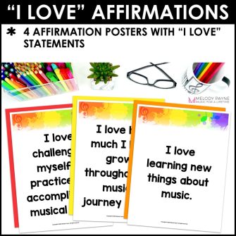Positive Affirmations Music Posters - Superstar Rainbow Music Classroom ...