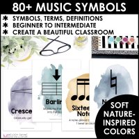 Music Symbols, Terms, Definitions Posters - Boho Watercolor Rainbow ...