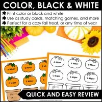 Major & Minor Key Signatures Matching Game for Piano & Music - Fall ...