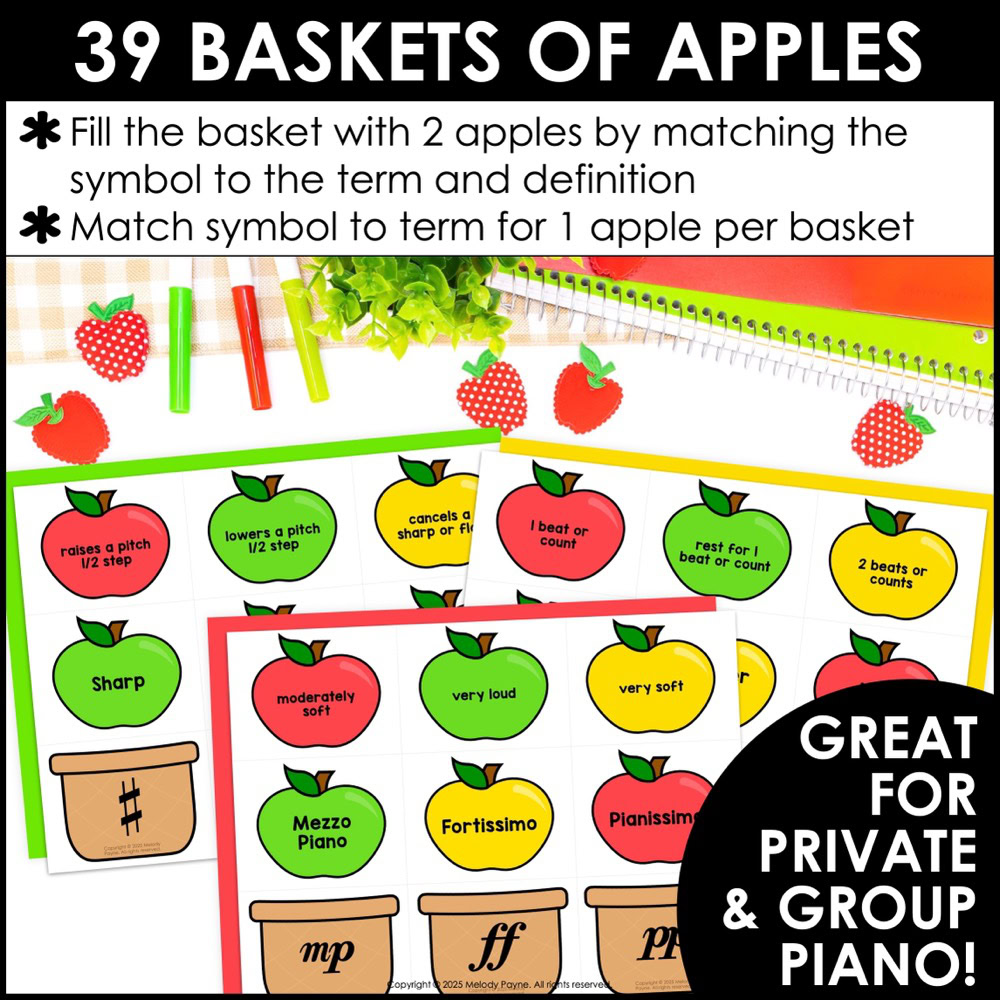 Music Symbols Matching Game - Notes, Rests, Dynamics, Clefs - Fall ...