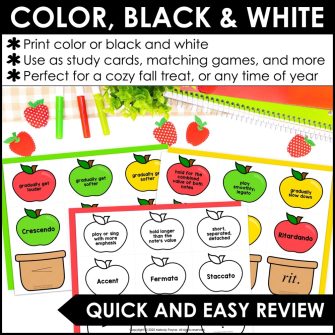 Music Symbols Matching Game - Notes, Rests, Dynamics, Clefs - Fall ...